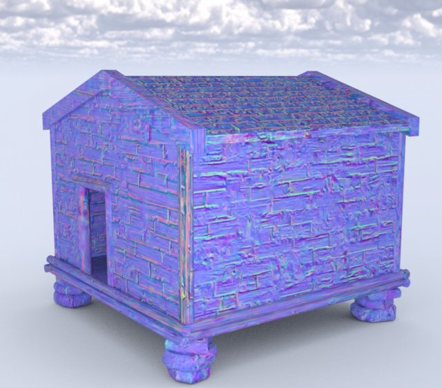 Old hut 3D Model in Environment 3DExport