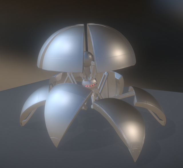 sphere bot high poly rigged and animated Modelo 3D in Robot 3DExport