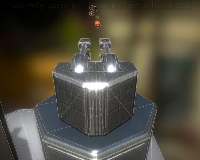 low poly laser tower with animations 3D Model in Heavy Weapon 3DExport