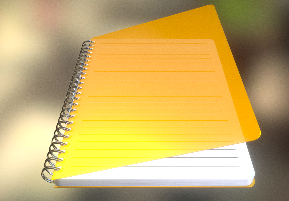 Notepad lined and animated 3D Model in Office 3DExport