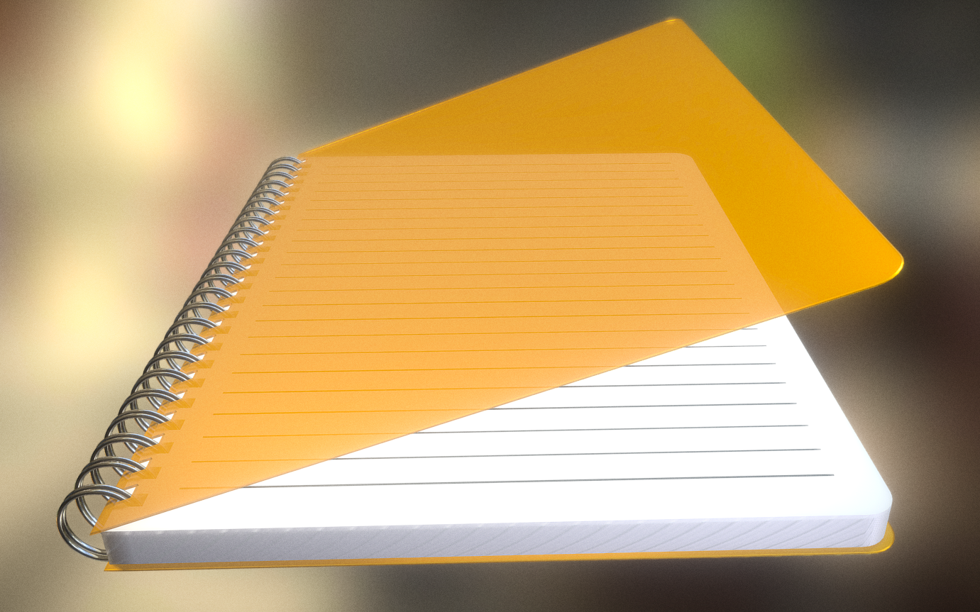 Notepad lined and animated 3D Model in Office 3DExport