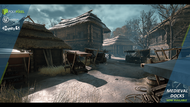 medieval docks 3D Model in Fantasy 3DExport