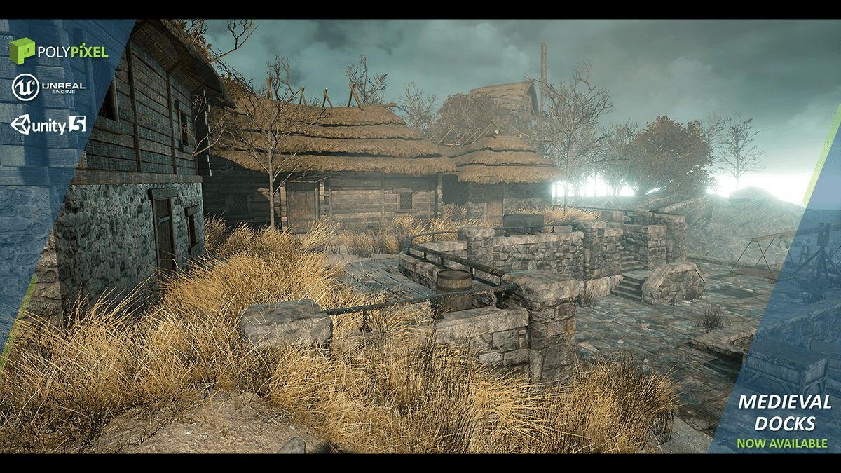 Medieval Docks 3D Model in Fantasy 3DExport