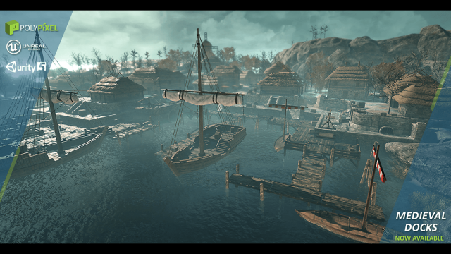 medieval docks 3D Model in Fantasy 3DExport