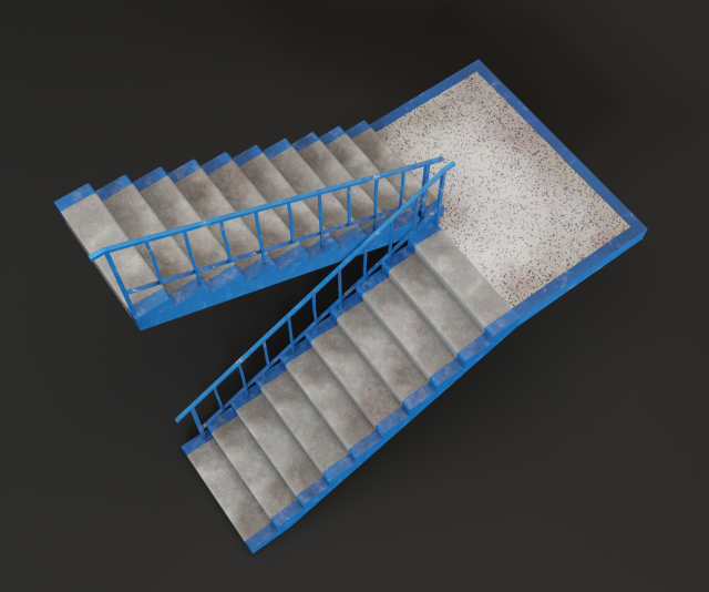 concrete stairs 3D Model in Stair 3DExport