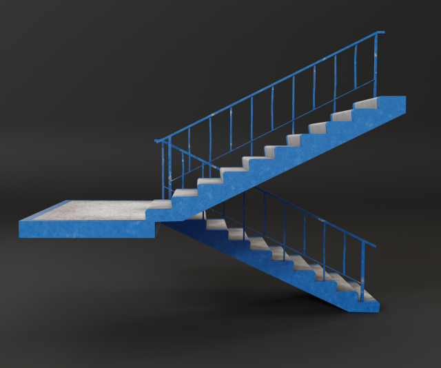 concrete stairs 3D Model in Stair 3DExport