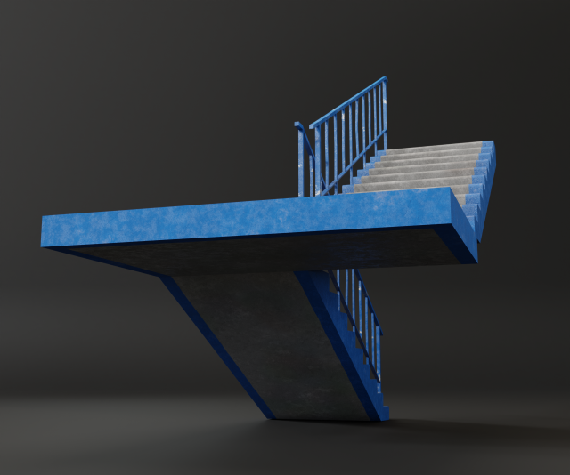 concrete stairs 3D Model in Stair 3DExport