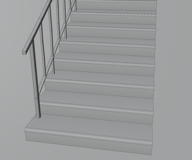concrete stairs 3D Model in Stair 3DExport