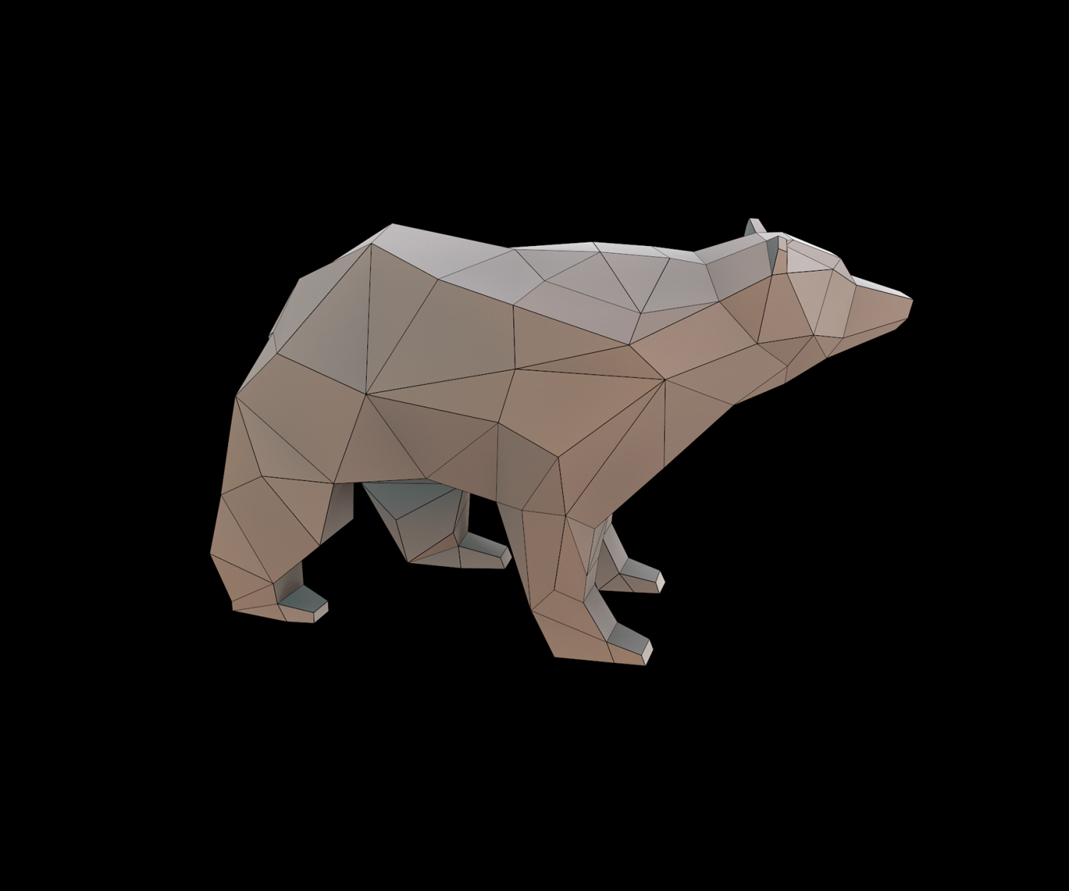 Low Poly Bear 3D Model in Bear 3DExport