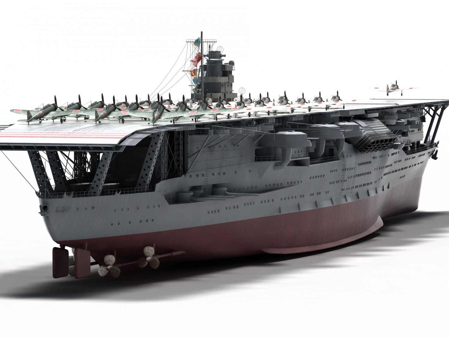 Akagi IIWW Carrier 3D Model in Battleship 3DExport