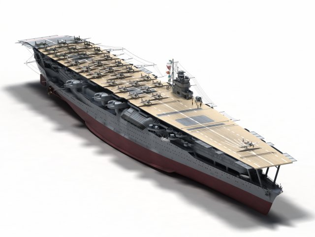 akagi iiww carrier 3D Model in Battleship 3DExport