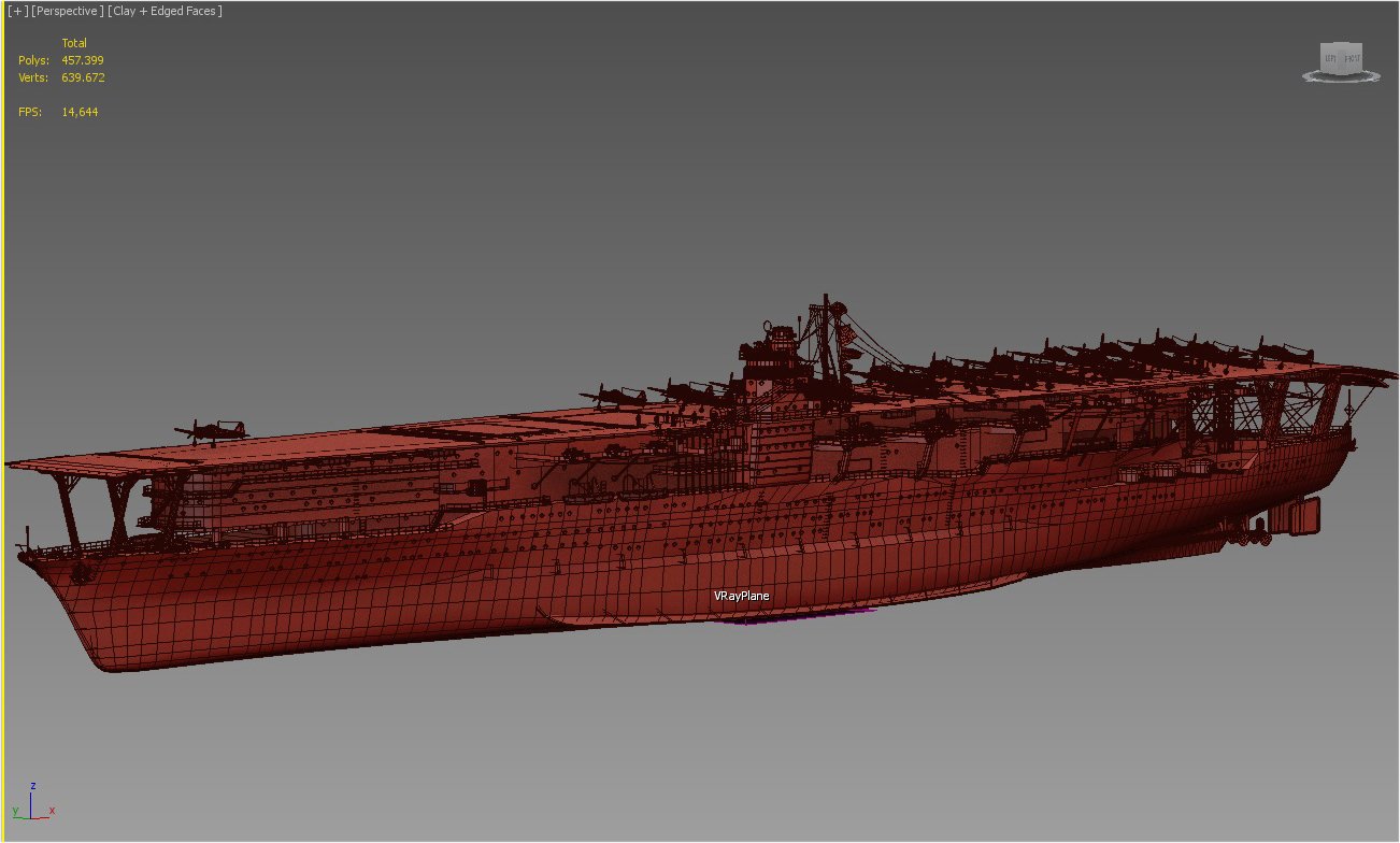 Akagi IIWW Carrier 3D Model in Battleship 3DExport