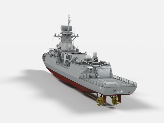 roks gangwon ffg-815 incheon class frigate 3D Model in Battleship 3DExport
