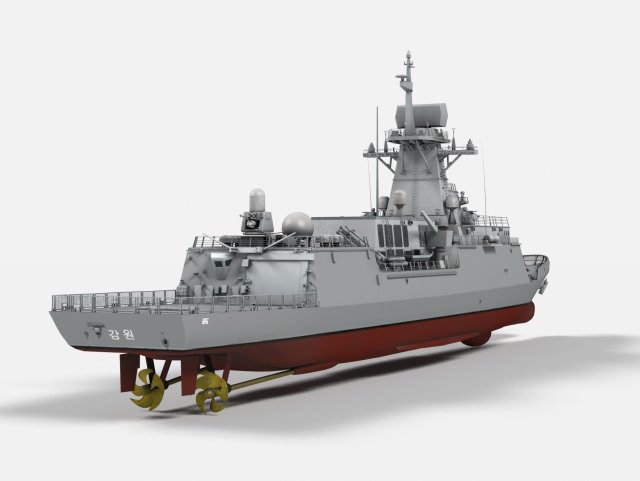 roks gangwon ffg-815 incheon class frigate 3D Model in Battleship 3DExport