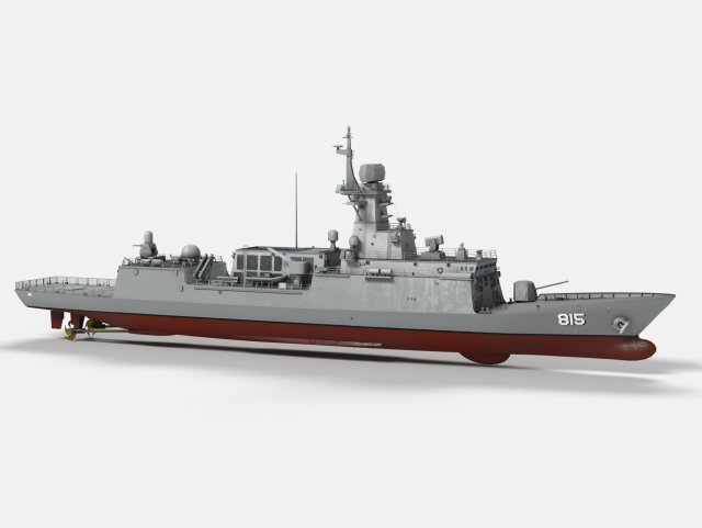 roks gangwon ffg-815 incheon class frigate 3D Model in Battleship 3DExport