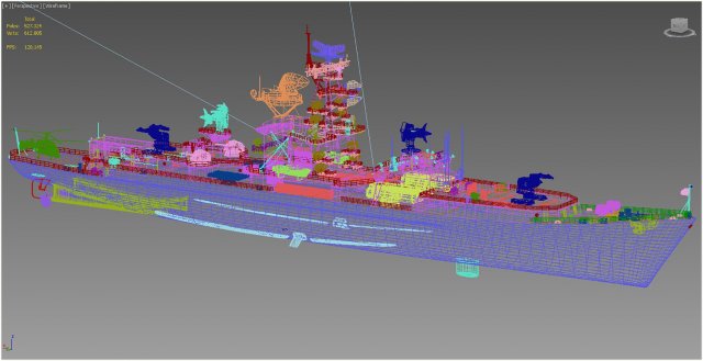 Admiral Zuzulya Kresta-1 class cruiser 3D Model in Battleship 3DExport