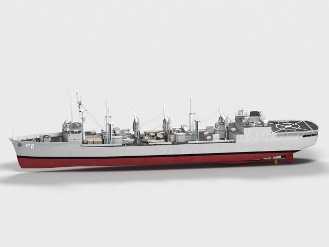 USS Milwaukee AOR-2 Wichita class ship 3D Model in Battleship 3DExport