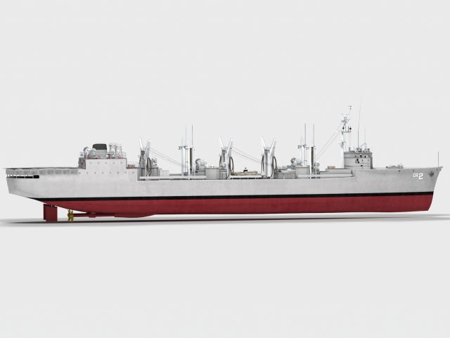 USS Milwaukee AOR-2 Wichita class ship 3D Model in Battleship 3DExport