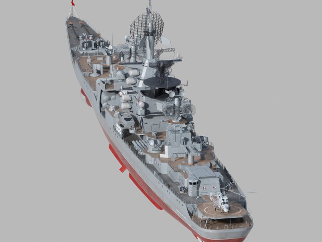 Admiral Isakov Kresta II class cruiser 3D Model in Battleship 3DExport