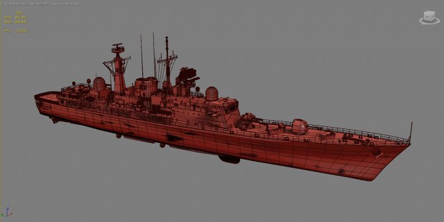 HMS Manchester Type 42 Class destroyer 3D Model in Battleship 3DExport