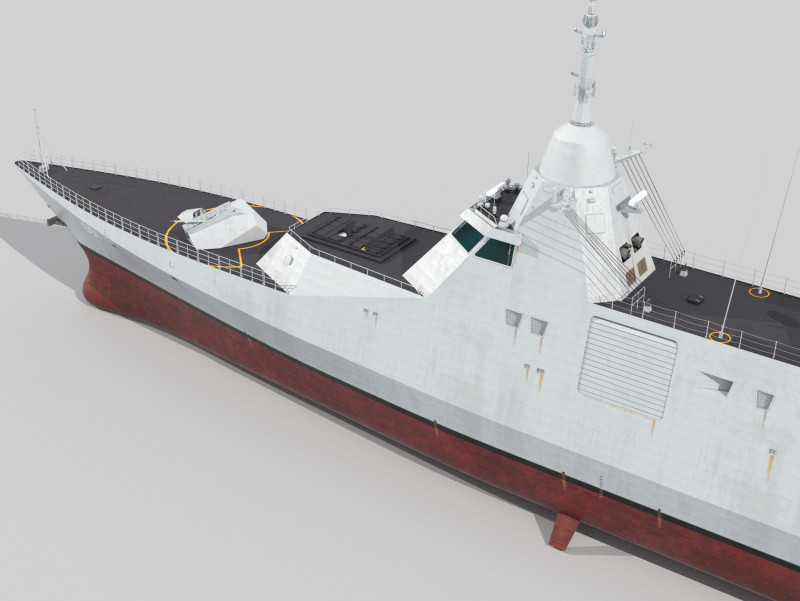 Type 057 New corvette stealth prototype 3D Model in Battleship 3DExport