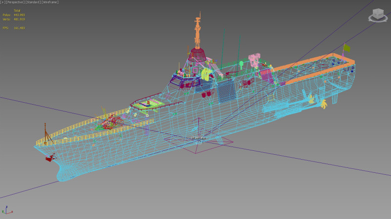 Type 057 New corvette stealth prototype 3D Model in Battleship 3DExport