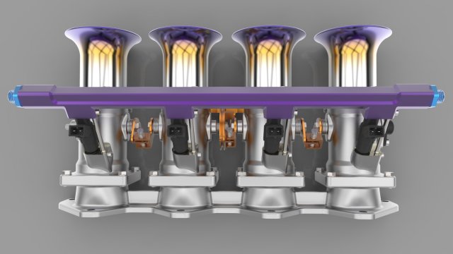 individual throttle bodies 3D Model in Parts of auto 3DExport