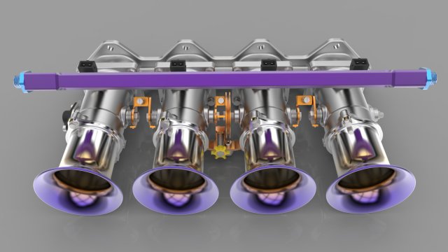 individual throttle bodies 3D Model in Parts of auto 3DExport