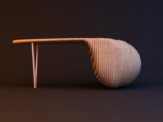 ergonomic parametric wood table 3D Model in Table 3DExport