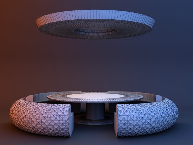 Futuristic cyber conference table 3D Model in Office 3DExport