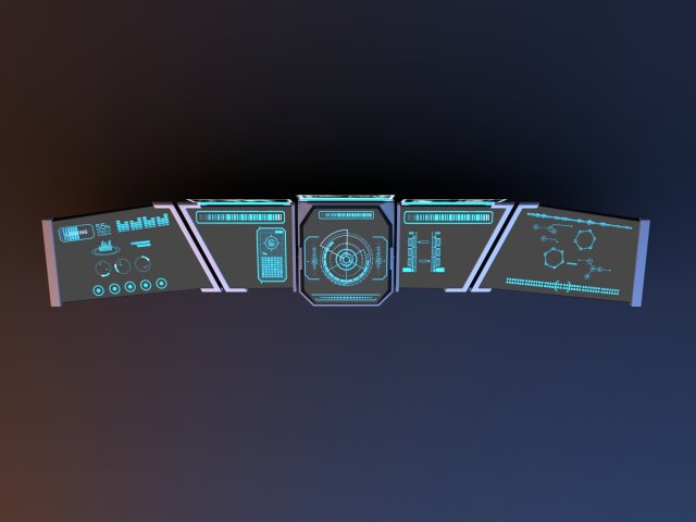 Sci-fi futuristic control desk - console 3D Model in Computer 3DExport