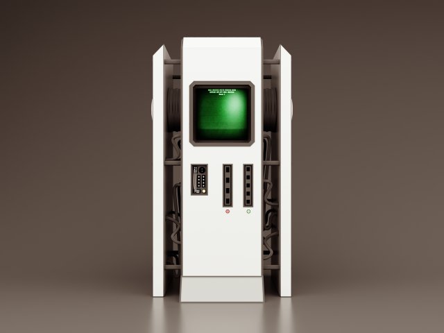 Sci-fi retro control panel project 2 3D Model in Computer 3DExport