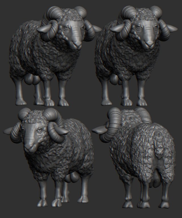 ram 3D Model in Sheep 3DExport