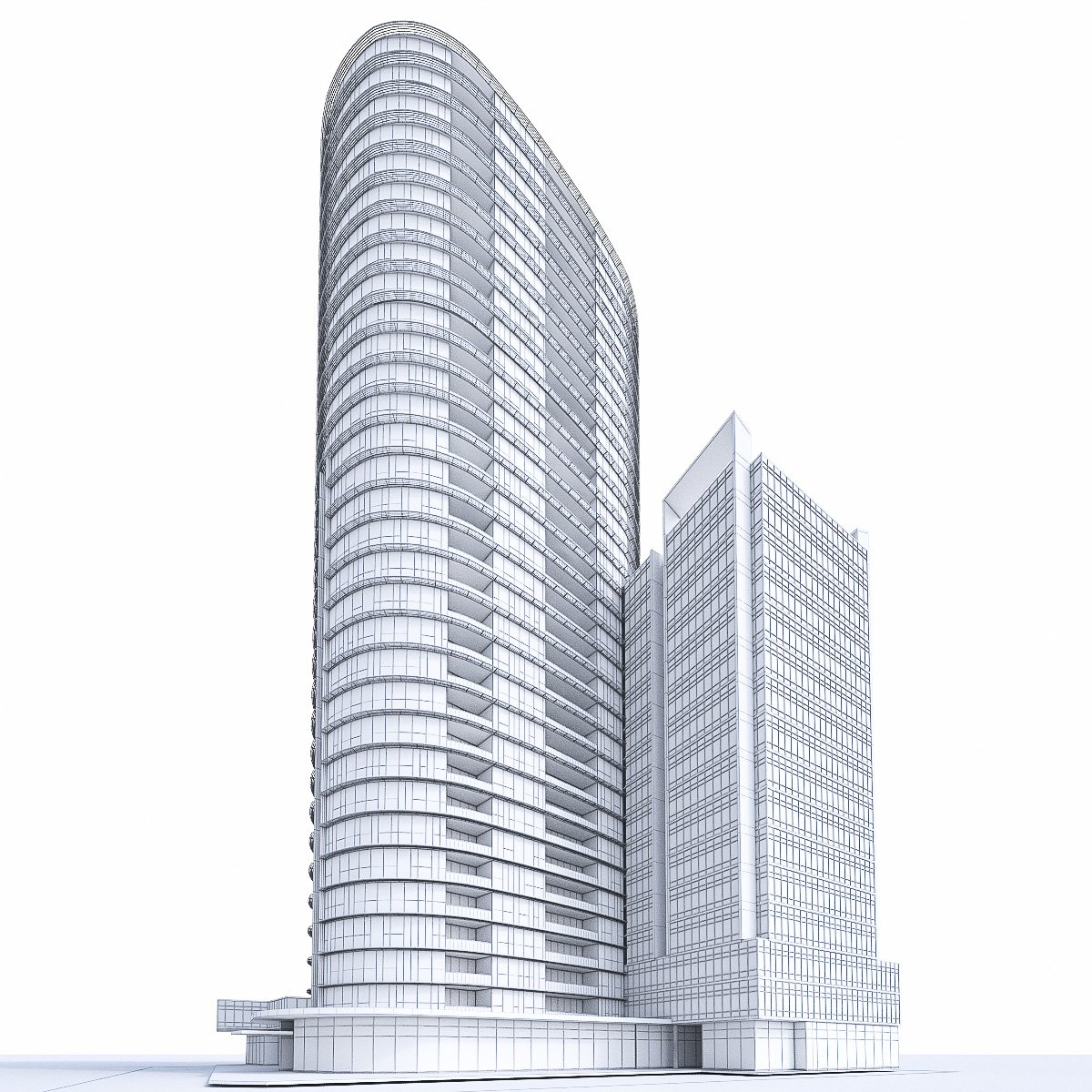 High-rise Buildings Collection 3D Model in Buildings 3DExport