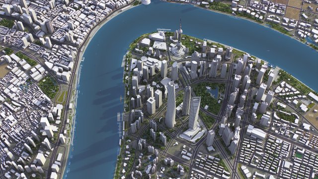 Shanghai - 3D City Model 3D Model in Cityscapes 3DExport