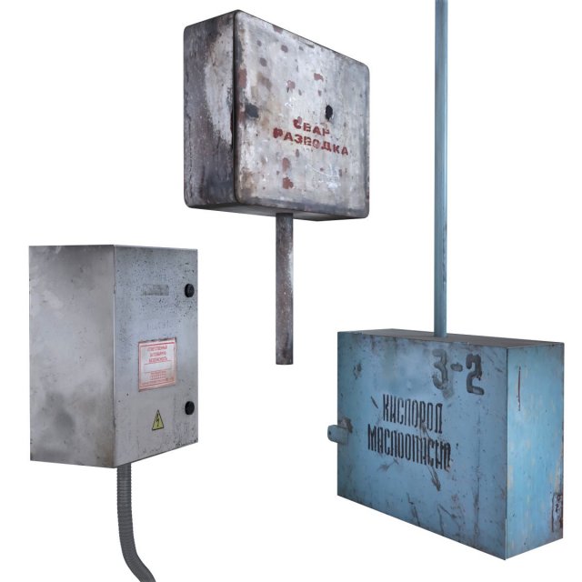 panel boxes electrical and oxygen 3D Model in Parts 3DExport