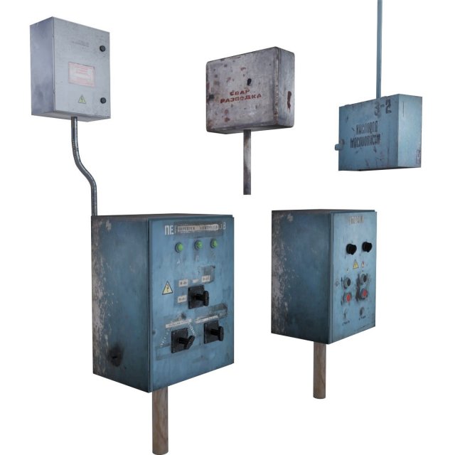 panel boxes electrical and oxygen 3D Model in Parts 3DExport