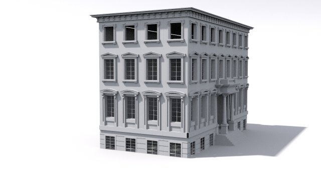 building 4 storey 3D Model in Buildings 3DExport