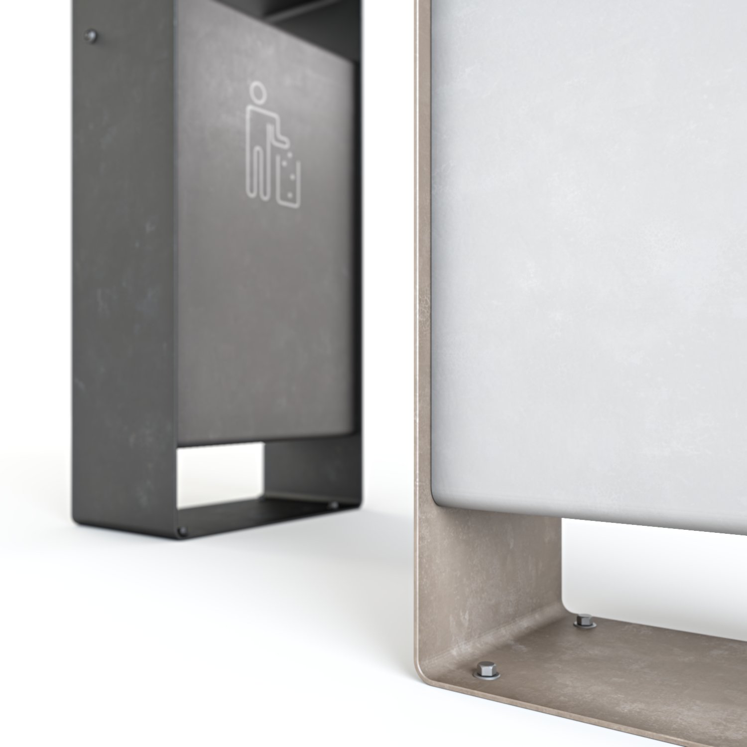 wax mmcite radium litter bin set 01 3D Models in Outdoor items 3DExport