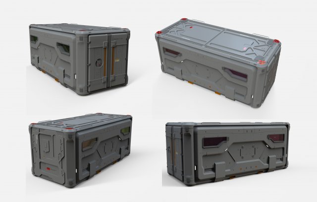 Sci fi cargo container 2 3D Model in Fantasy 3DExport