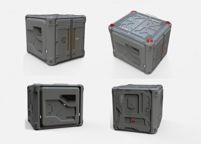 Sci fi cargo container 2 3D Model in Fantasy 3DExport