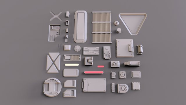 Sci fi trim sheets 1 3D Model in Fantasy 3DExport