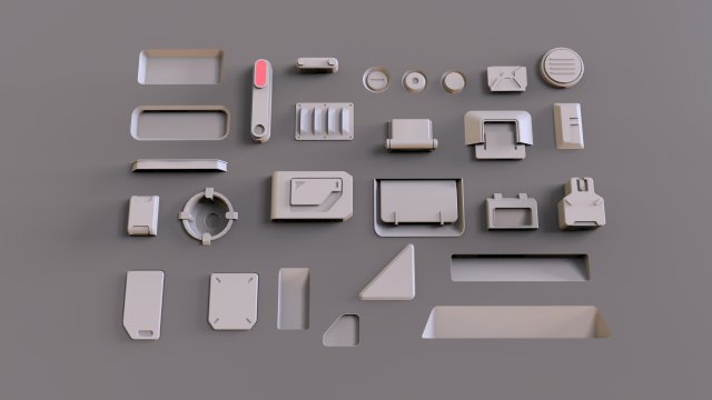 Sci fi trim sheets 1 3D Model in Fantasy 3DExport