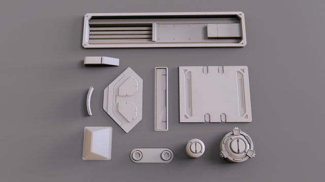 Sci fi trim sheets 1 3D Model in Fantasy 3DExport