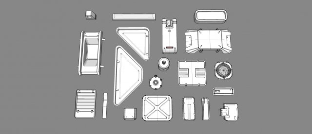 Sci fi trim sheets 1 3D Model in Fantasy 3DExport