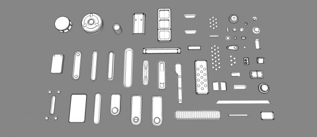 Sci fi trim sheets 1 3D Model in Fantasy 3DExport