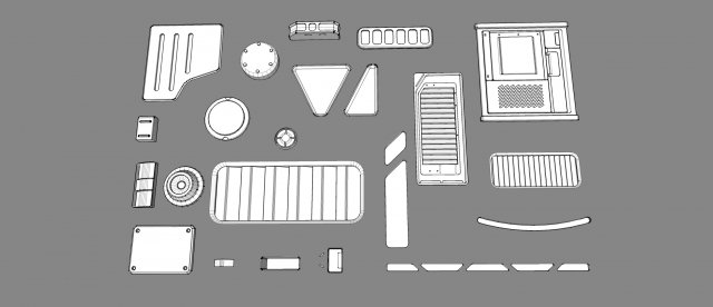 Sci fi trim sheets 1 3D Model in Fantasy 3DExport