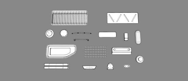 Sci fi trim sheets 1 3D Model in Fantasy 3DExport
