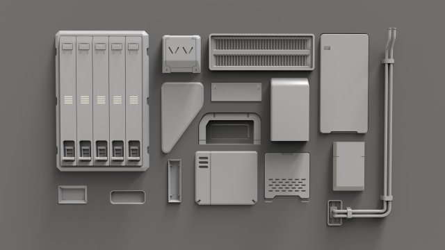 Sci fi trim sheets 2 3D Model in Fantasy 3DExport