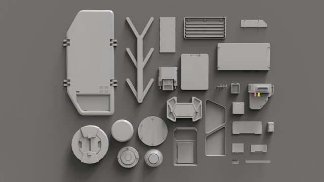 Sci fi trim sheets 2 3D Model in Fantasy 3DExport